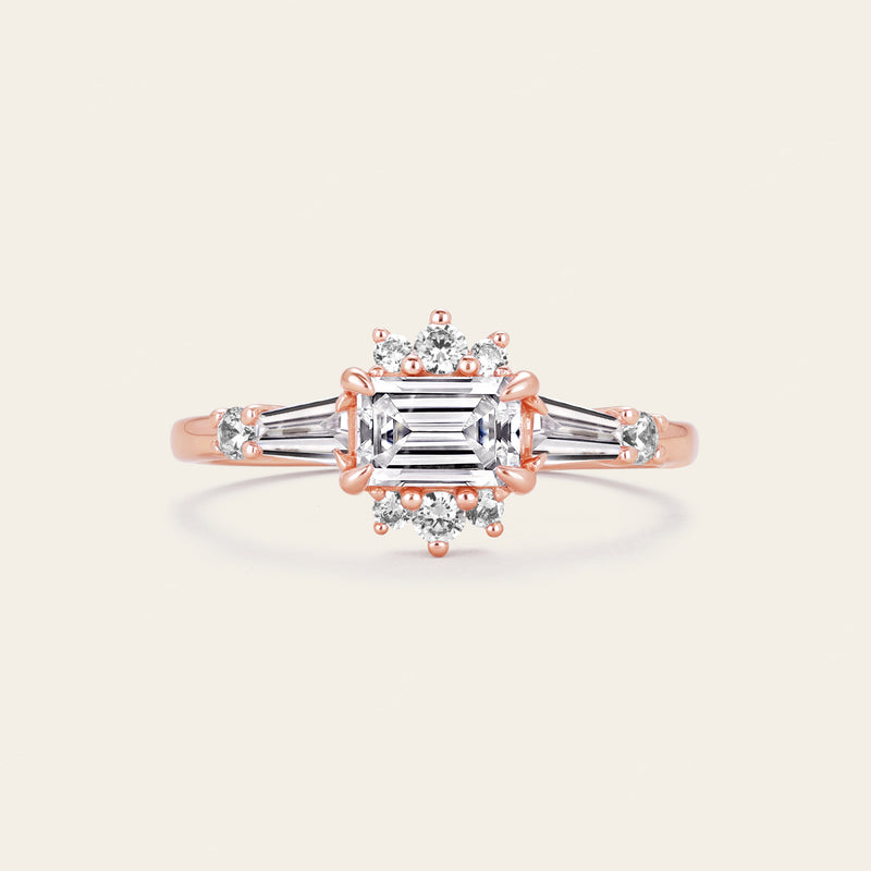 Art Deco Emerald Cut Lab Grown Diamond Cluster Engagement Ring – Nobel ... Art Deco Emerald Cut Lab Grown Diamond Cluster Engagement Ring – Nobel ...